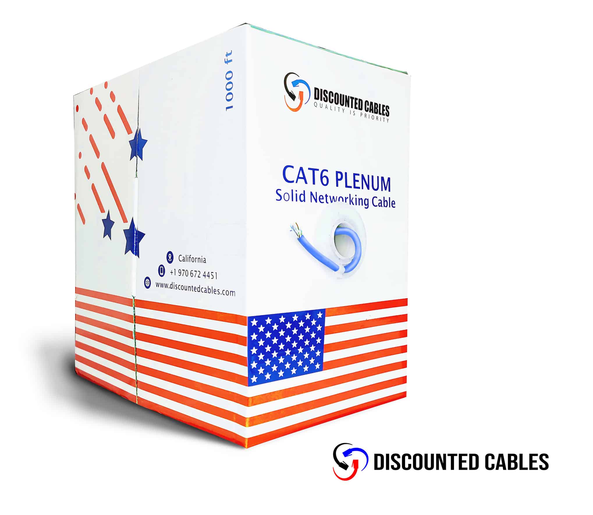 CAT6 Solid Copper plenum 1000ft 550MHz - California Cables